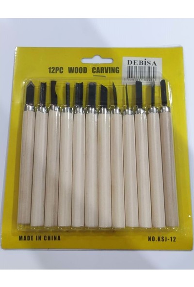 Debisa 12 Parça Ahşap Oyma Seti No.ksj-12 Debisa 12 Parça Ahşap Oyma Seti No.ksj-12