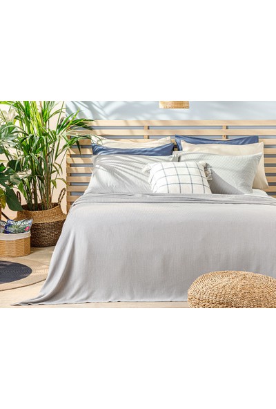 English Home Cool Stripe Soft Touch King Size Pike Seti 220X240 cm Gri English Home Cool Stripe Soft Touch King Size Pike Seti 220X240 cm Gri