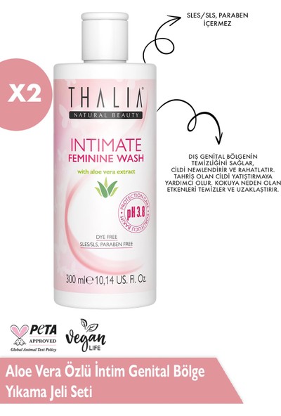Aloe Vera Özlü İntim Genital Bölge Yıkama Jeli Seti 2 x 300ml Aloe Vera Özlü İntim Genital Bölge Yıkama Jeli Seti 2 x 300ml