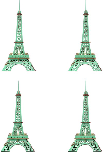 Farfi Dört Adet Eiffel Kulesi Montaj Yapboz (Yurt Dışından)
