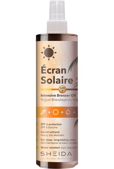 Sheida Ecran Solaire Yoğun Bronzlaştırıcı Yağ Spf 6 200ML Sheida Ecran Solaire Yoğun Bronzlaştırıcı Yağ Spf 6 200ML
