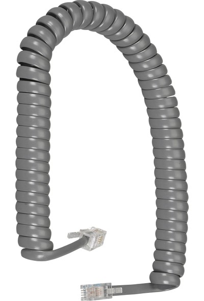 Şahnet Telefon Ahize Spiral Kordon Kablosu Gri Şahnet Telefon Ahize Spiral Kordon Kablosu Gri