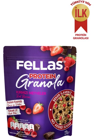Fellas Granola - Kırmızı Meyveler & Protein Bar Parçacıklı 270 gr