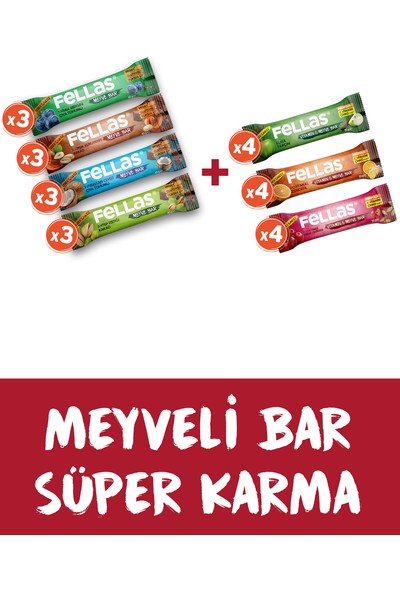 Fellas 24 Adet Meyveli Bar Süper Karma Kutu Fellas 24 Adet Meyveli Bar Süper Karma Kutu