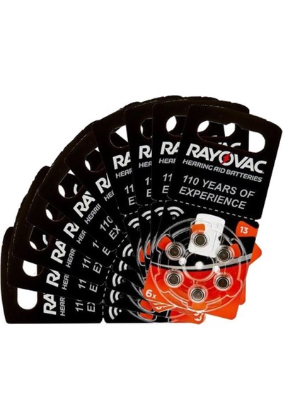 Rayovac 13 Numara İşitme Cihazı Pili 10'lu Rayovac 13 Numara İşitme Cihazı Pili 10'lu
