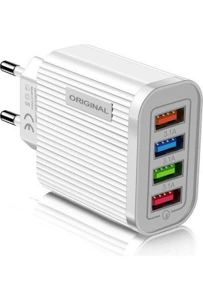 Zuidid Qc 3.0 4 USB Portlu 3,1 A 48 W Çoklu Şarj Beyaz