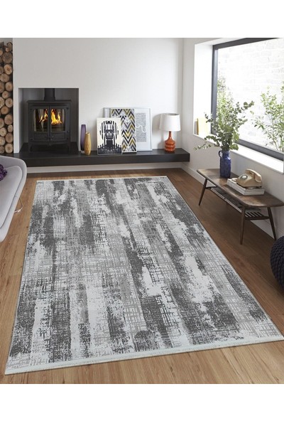 Balat Halı Saçaklı Gri Dokuma Oturma Odası ve Salon Halısı