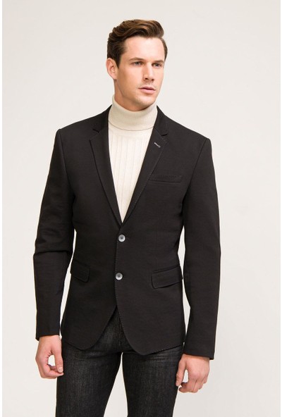 Cekmon Cep Detaylı Tekdüğmeli Düz Renk Erkek Ceket Cekmon Cep Detaylı Tekdüğmeli Düz Renk Erkek Ceket