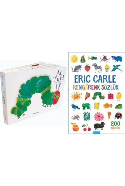 Mavi Bulut Aç Tırtıl Ciltli Mukavva Kitap + Rengarenk Sözlük - Eric Carle 2'li Set