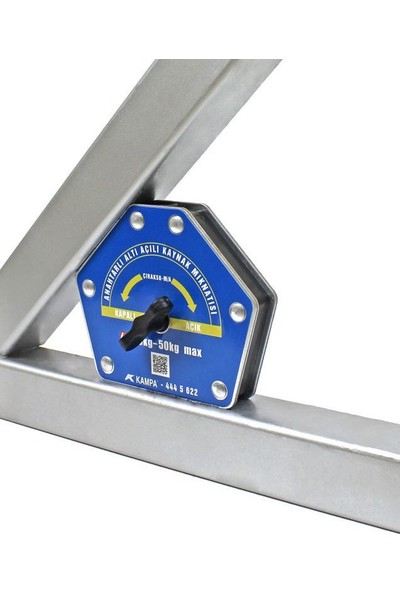 Kampa Çırak-50M/A Manyetik Kaynak Gönyesi On-Off Anahtarlı 6 Açılı, 35-50 Kg Kaynak Tutucu Mıknatıs Kampa Çırak-50M/A Manyetik Kaynak Gönyesi On-Off Anahtarlı 6 Açılı, 35-50 Kg Kaynak Tutucu Mıknatıs