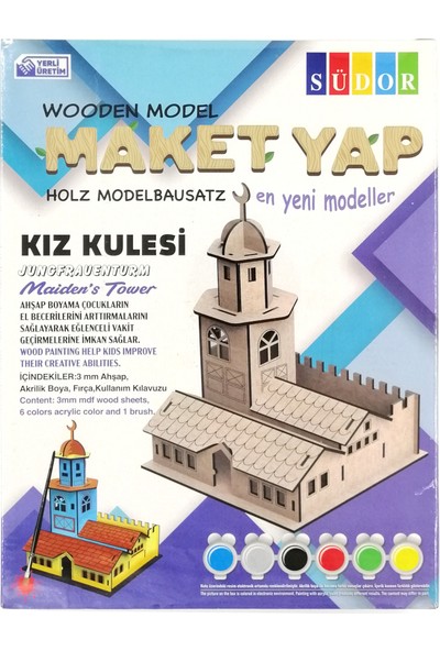 Südor Ahşap Maket Kız Kulesi Boyama Seti N:MD205 Südor Ahşap Maket Kız Kulesi Boyama Seti N:MD205