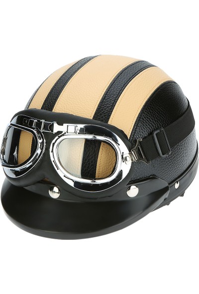 Motosiklet Açık Yarım Yüz Deri Kask (Yurt Dışından) Motosiklet Açık Yarım Yüz Deri Kask (Yurt Dışından)