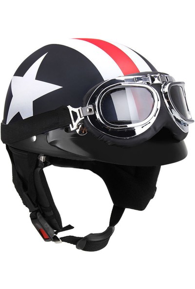 Gahome Gözlüklü Yarım Açık Yüz Motosiklet Kaskı Visor Eşarp (Yurt Dışından) Gahome Gözlüklü Yarım Açık Yüz Motosiklet Kaskı Visor Eşarp (Yurt Dışından)