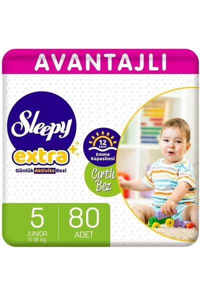 Sleepy Extra Avantajlı Bebek Bezi 5 Numara Junior 80'li Sleepy Extra Avantajlı Bebek Bezi 5 Numara Junior 80'li
