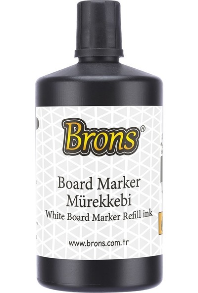 Brons BR-9150 Beyaz Tahta Kalemi Mürekkebi 250 cc Siyah