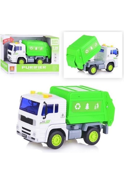 4i Oyuncak 1:20 Sesli Işıklı Çöp Kamyonu 18CM.