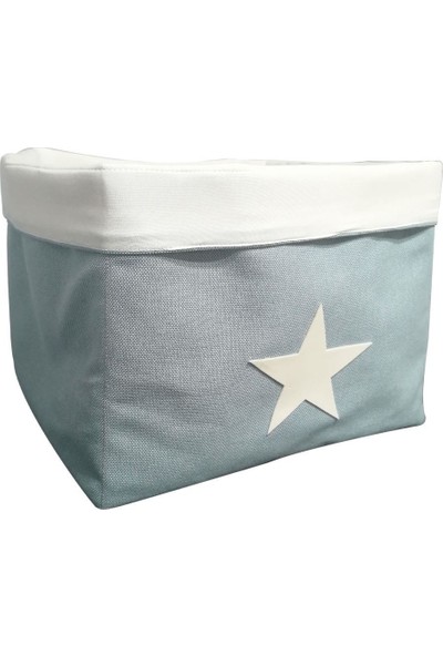 Lyn Home & Decor Açık Mavi Yıldız Desen Çok Amaçlı Sepet 25 x 30 cm