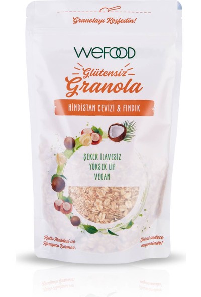 Wefood Glütensiz Granola Hindistan Cevizi & Fındık 250 gr