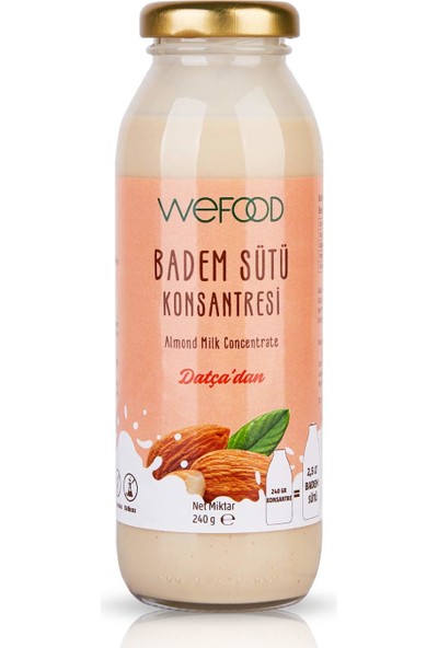 Wefood Badem Sütü Konsantresi (Şekersiz, %100 Badem) 240 gr