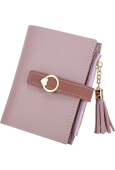 Sheng Store Kadın Düz Renk Bozuk Para Kredi Kartı Cüzdanı (Yurt Dışından)