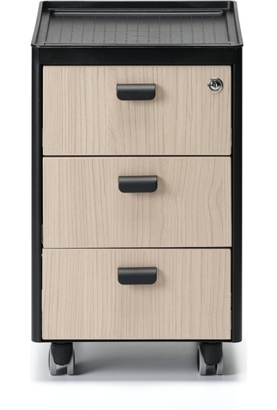 Bürotime Pal Keson 3 Çekmeceli Iğde / Siyah Bürotime Pal Keson 3 Çekmeceli Iğde / Siyah