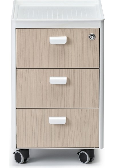 Bürotime Pal Keson 3 Çekmeceli Iğde / Beyaz Bürotime Pal Keson 3 Çekmeceli Iğde / Beyaz