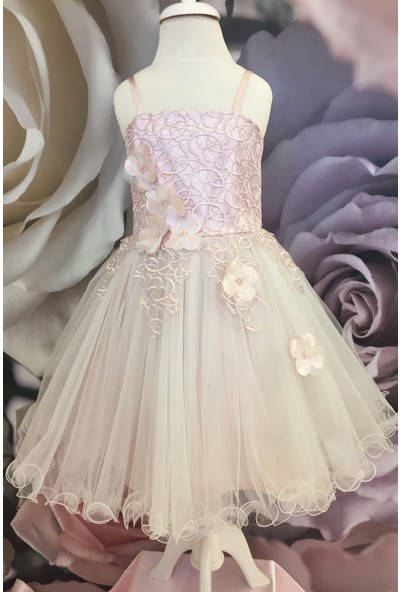 Dide Kids Dide Kız Çocuk Pudra Pembe Lazer Kesimli Dantelli Abiye Elbise Dide Kids Dide Kız Çocuk Pudra Pembe Lazer Kesimli Dantelli Abiye Elbise