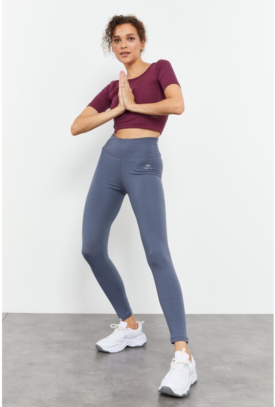 Tommy Life Petrol Kadın Yüksek Bel Slim Fit Dar Paça TAYT-94011