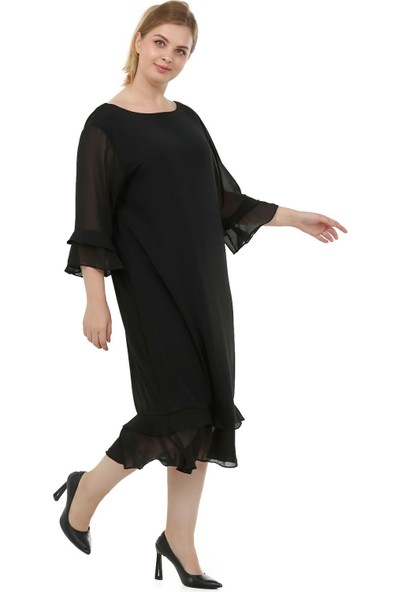 Modayız Büyük Beden Şifon Elbise 11C-1830 Modayız Büyük Beden Şifon Elbise 11C-1830