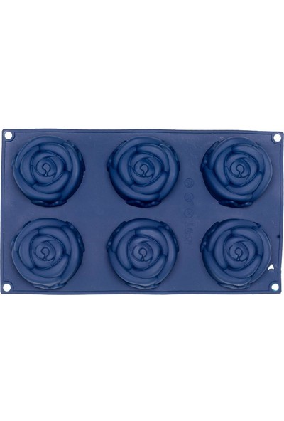 Mumi Gül Silikon Kalıp Çikolata Sabun Kokulu Taş Mum Epoksi Kalıbı 6 Delikli