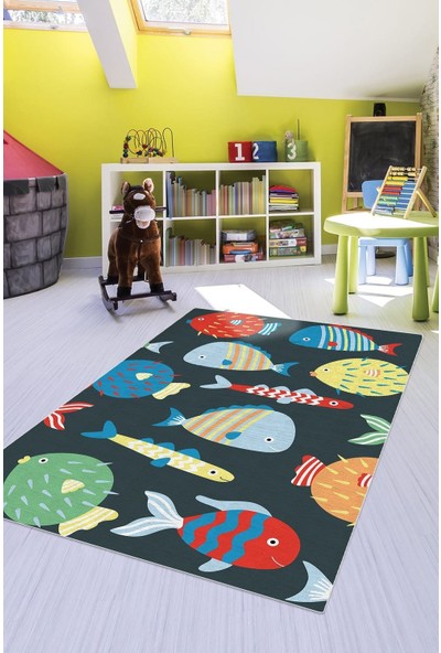 Colizon Dekoratif Yıkanabilir Kaymaz Tabanlı Çocuk Halısı