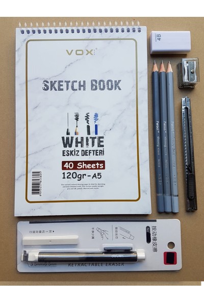 Vox Art A5 Defter Eskiz Çizim Seti 8 Parça Vox Art A5 Defter Eskiz Çizim Seti 8 Parça