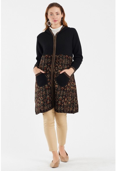 uludağ triko Kapşonlu Uzun Hırka / Gümüş uludağ triko Kapşonlu Uzun Hırka / Gümüş