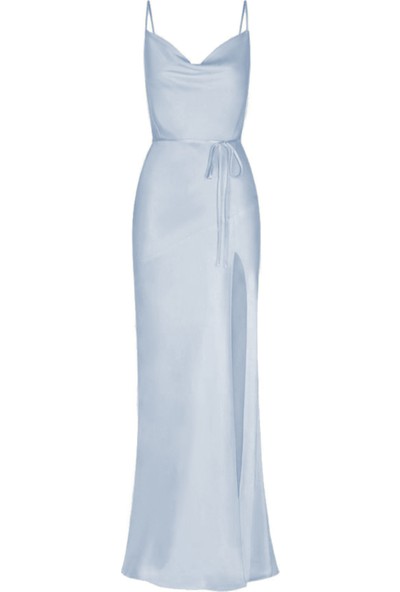 Betty & Sam Degaje Yaka Askılı Saten Elbise 5203 Betty & Sam Degaje Yaka Askılı Saten Elbise 5203