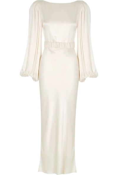 Betty & Sam Uzun Balon Kollu Nişan Elbisesi