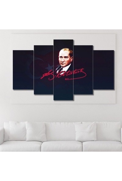 Soladair Atatürk 5 Parça Mdf Tablo