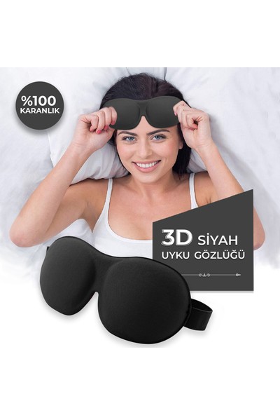 Viscofoam 20 x 8 x 2,5 cm Siyah Uyku Gözlüğü