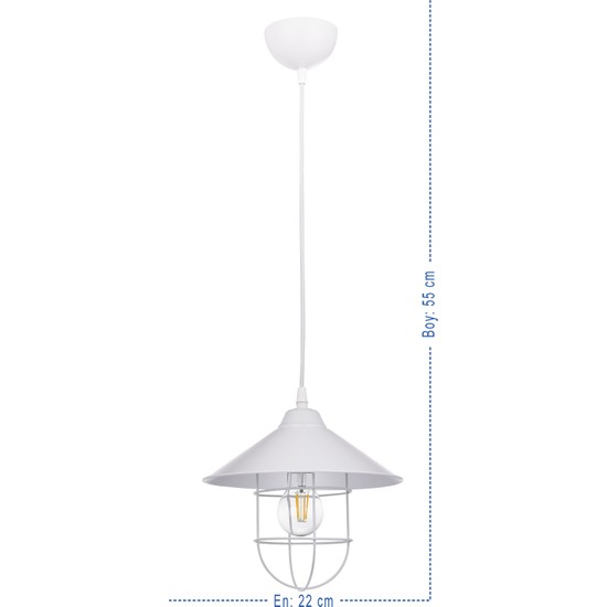 Polat Aydınlatma Kelly Koza Tekli Sarkıt Avize Beyaz Fiyatı