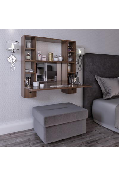 Dekorfim Matmazel Aynalı Çekmeceli Lüx Makyaj Masası