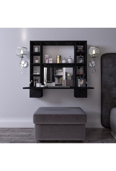 Dekorfim Matmazel Aynalı Çekmeceli Lüx Makyaj Masası