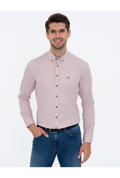 Pierre Cardin Açık Kahverengi Regular Fit Gömlek 50241520-Vr002