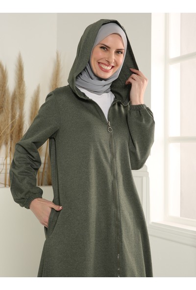 Tavin Kapüşonlu Spor Kap - Haki - Tavin