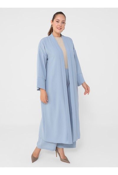Alia Büyük Beden Abaya - Ferace - Atlas Mavisi - Alia