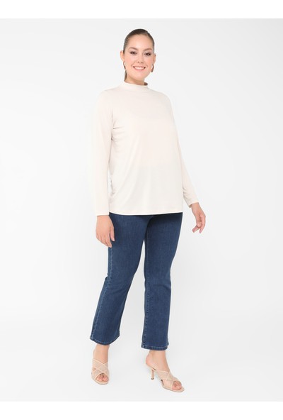 Alia Büyük Beden Body-Tunik - Vanilya - Alia