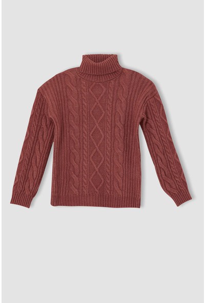 DeFacto Kız Çocuk Regular Fit Boğazlı Saç Örgülü Kazak R1986A621WN DeFacto Kız Çocuk Regular Fit Boğazlı Saç Örgülü Kazak R1986A621WN