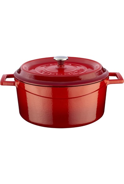 Lava Trendy Yuvarlak Demir Döküm Derin Tencere Kırmızı 24 cm. Lava Trendy Yuvarlak Demir Döküm Derin Tencere Kırmızı 24 cm.