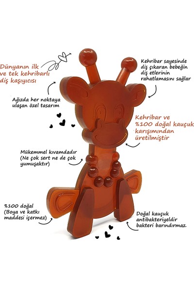 Bambeado Little Bamber Kehribarlı Bebek Diş Kaşıyıcı