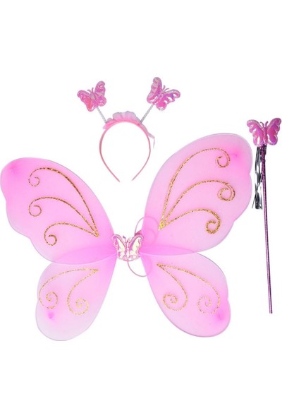 ERPA ToysShop Çocuklar Için Kelebek Kanadı Tacı ve Asası Pembe Renk ERPA ToysShop Çocuklar Için Kelebek Kanadı Tacı ve Asası Pembe Renk