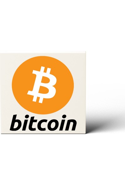 Cupgel Bitcoin Logolu Doğal Taş Bardak Altlığı Cupgel Bitcoin Logolu Doğal Taş Bardak Altlığı