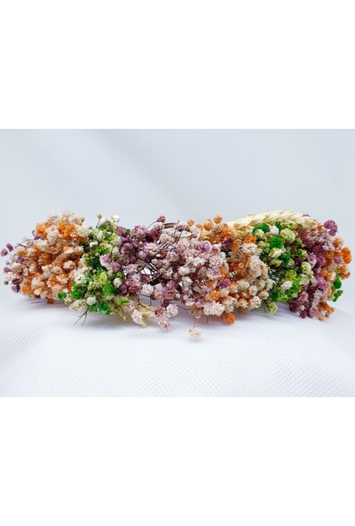 Magrib Rengarenk Kurutulmuş Çiçekli Gelin Tacı